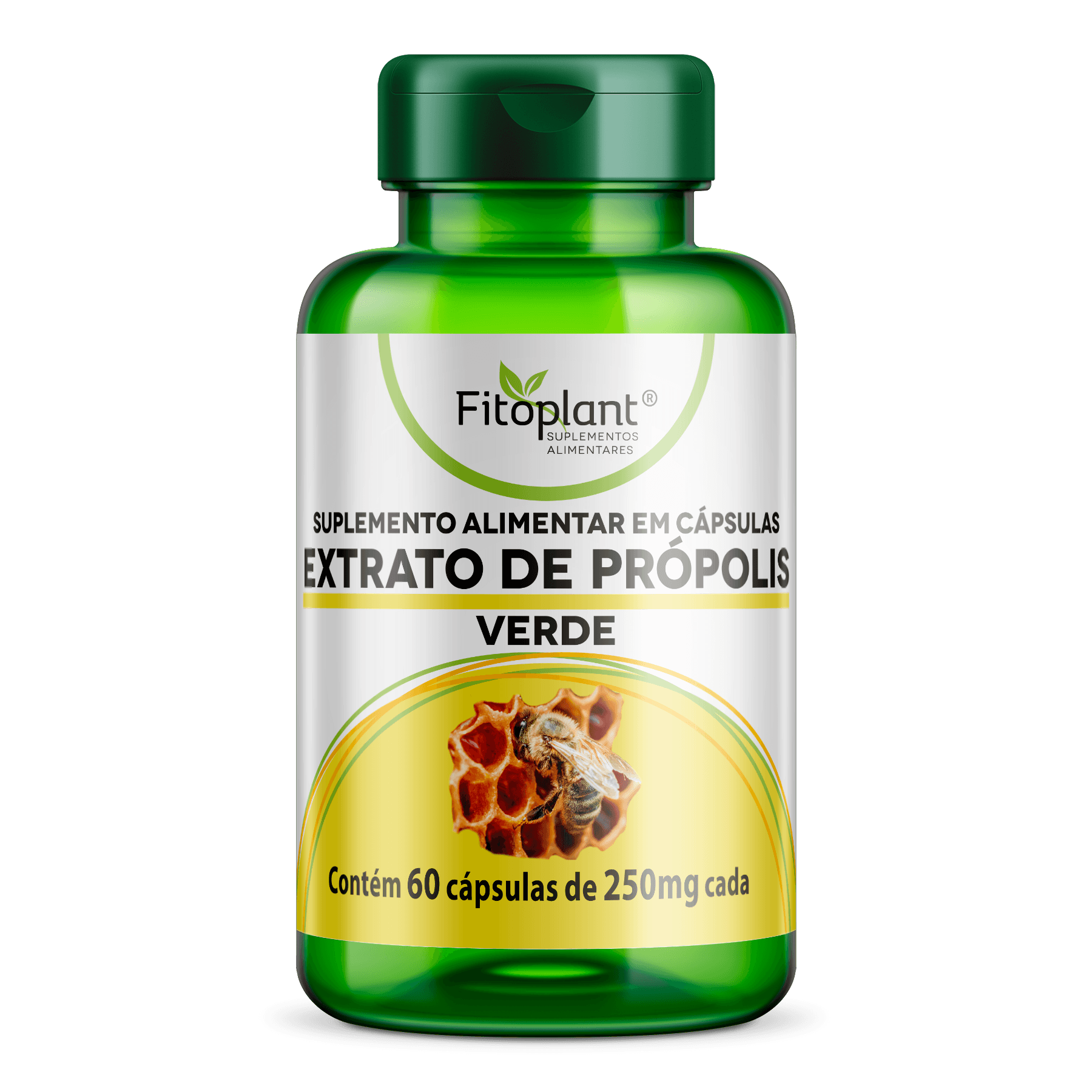Extrato de Própolis Verde 500mg 60Caps - Loja Fitoplant